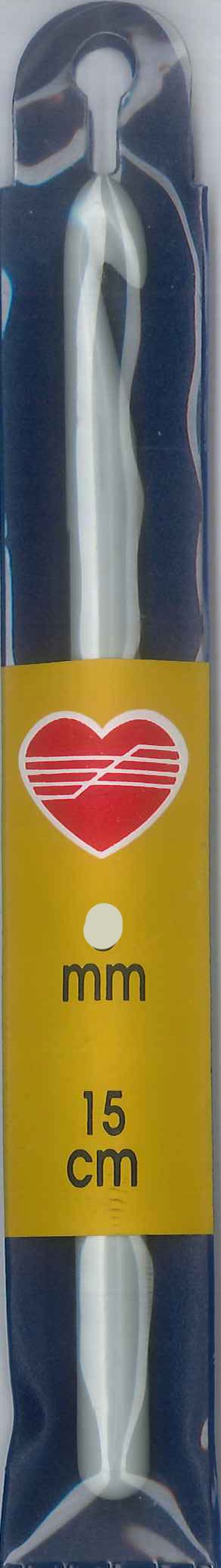 Hjerte Hæklenål u/skaft 15,0mm